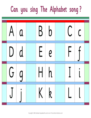 Fillable Online Can you sing The Alphabet song Fax Email Print - pdfFiller