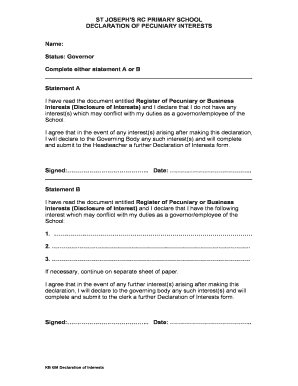 Fillable Online stjosephshuyton co Pecuniary Interest Proformadoc ...