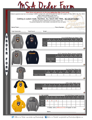 Fillable Online MSA Order Form Fax Email Print - pdfFiller