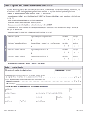 Fillable Online Georgia Individual bEnrollment Applicationb - BCBSGA ...