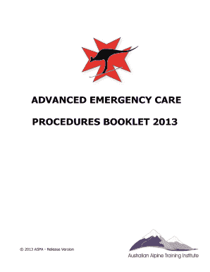 Fillable Online skipatrol org Advanced emergency care procedures ...