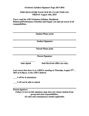 Syllabus Signature Page - Fill Online, Printable, Fillable, Blank ...