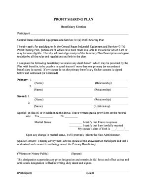Fillable Online 401k Beneficiary Election Form Fax Email Print - pdfFiller