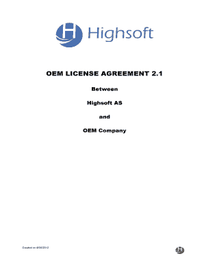 Fillable Online OEM LICENSE AGREEMENT 2 Fax Email Print - pdfFiller
