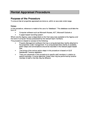 Fillable Online Rental Appraisal Procedure Fax Email Print - pdfFiller