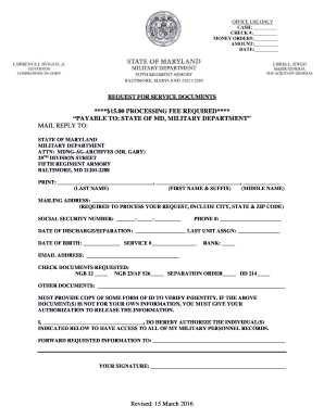 Fillable Online Individual Request for Recordspdf - Maryland Military ...