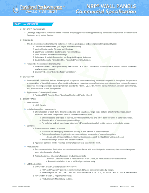 Fillable Online NRP WALL PANELS Commercial Specification Fax Email ...