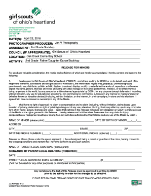 photo release form for minors Templates - Fillable & Printable Samples ...