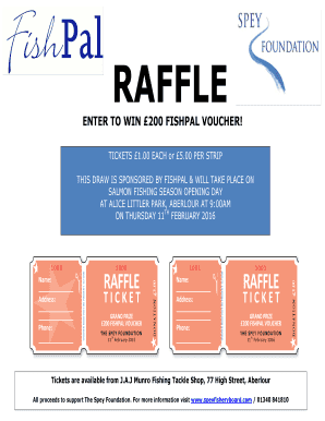 Fillable Online RAFFLE RAFFLE - Spey Fishery Board Fax Email Print ...