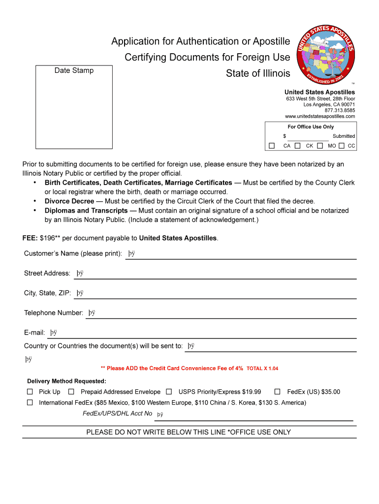Fillable Online Certifying Documents for Foreign Use Fax Email Print ...