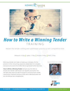 Fillable Online How to Write a Winning Tender - Konnect Learning Fax ...
