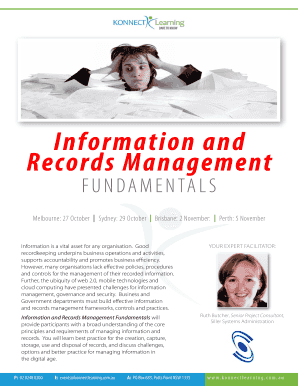 Fillable Online Information and Records Management - Konnect Learning ...
