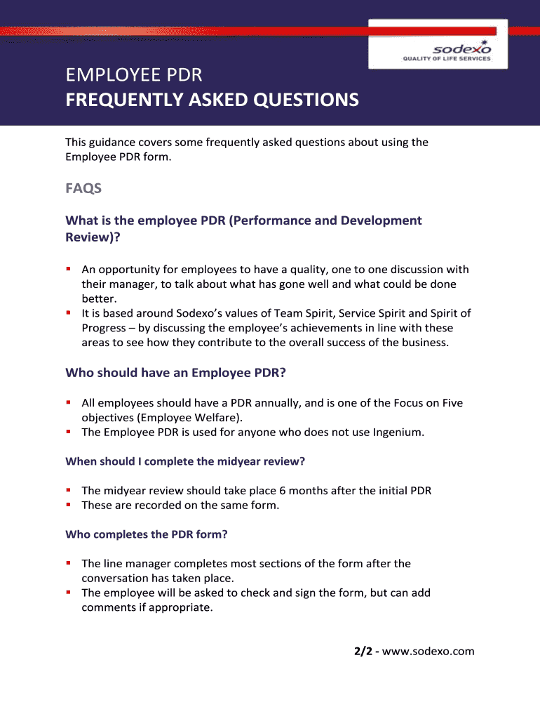 Fillable Online EMPLOYEE PDR Fax Email Print - pdfFiller