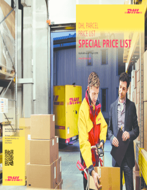 Fillable Online dhlparcel DHL PARCEL PRICE LIST SPECIAL PRICE LIST ...