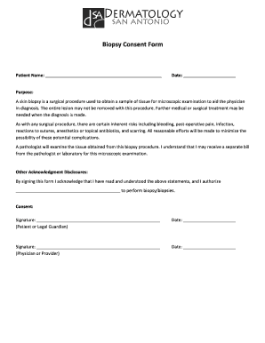 Fillable Online BiopsyConsentForm - Dermatology San Antonio Fax Email ...