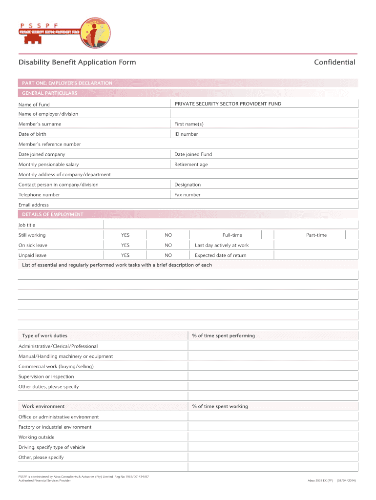 Fillable Online psspfund co Absa 5531 EX.qxd - Private Security Sector ...