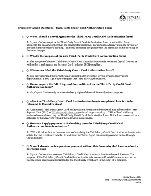 Fillable Online Frequently Asked Questions: Third-Party Credit Card ...