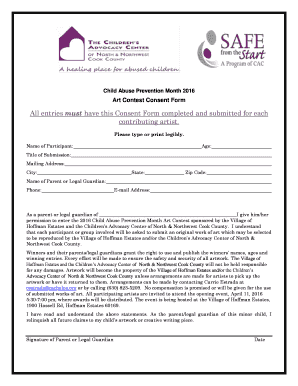 Fillable Online cachelps The consent form to turn in with your art ...