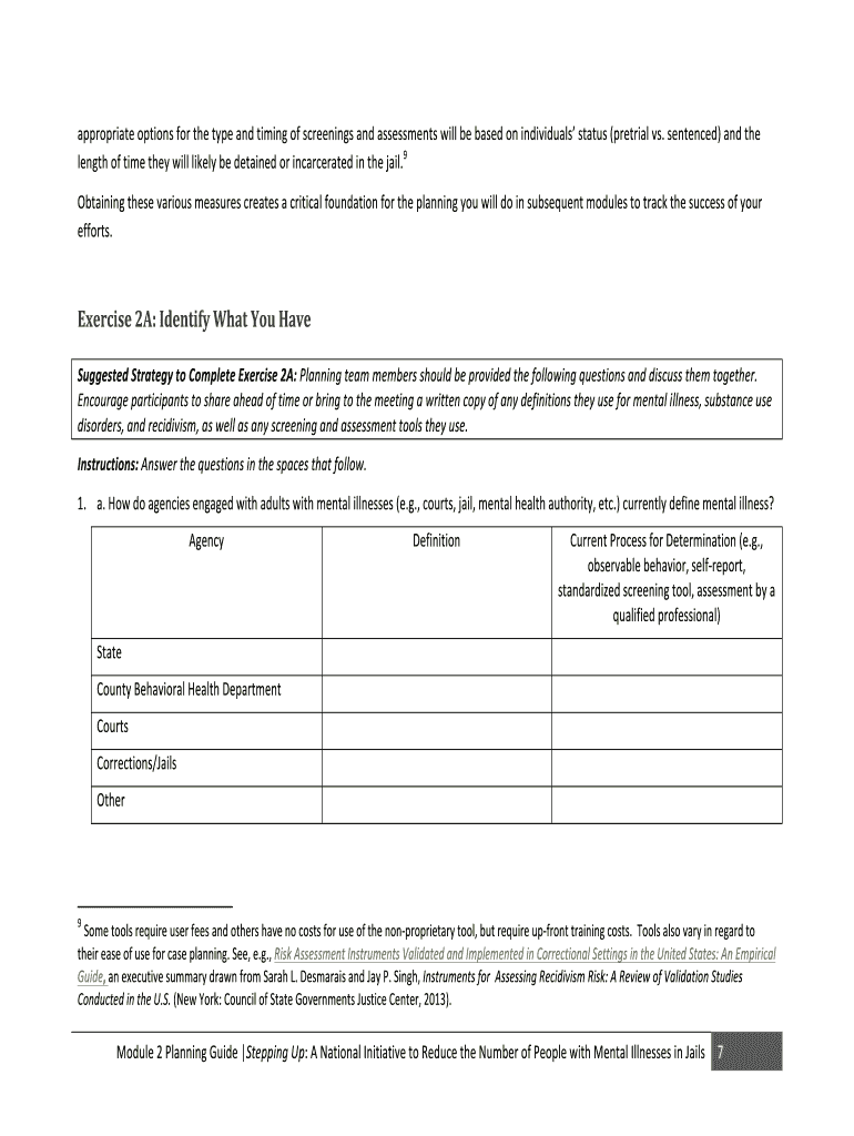 Fillable Online stepuptogether Planning Guide Module 2 - Stepping Up ...