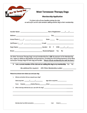 Fillable Online westtntherapydogs West Tennessee Therapy Dogs - West TN ...