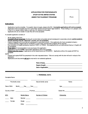 Fillable Online INSTRUCTIONS TO APPLY FOR THE FULBRIGHT - Photos Fax ...