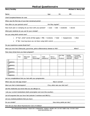 Fillable Online Chief Complaint/Reason for visit: Fax Email Print ...