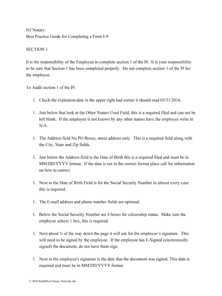 Fillable Online n3notary N3 Notary Best Practice Guide for Completing a ...