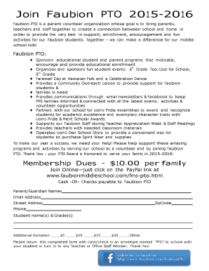 Fillable Online PTO Membership Form 2015-2016 English2docx Fax Email ...