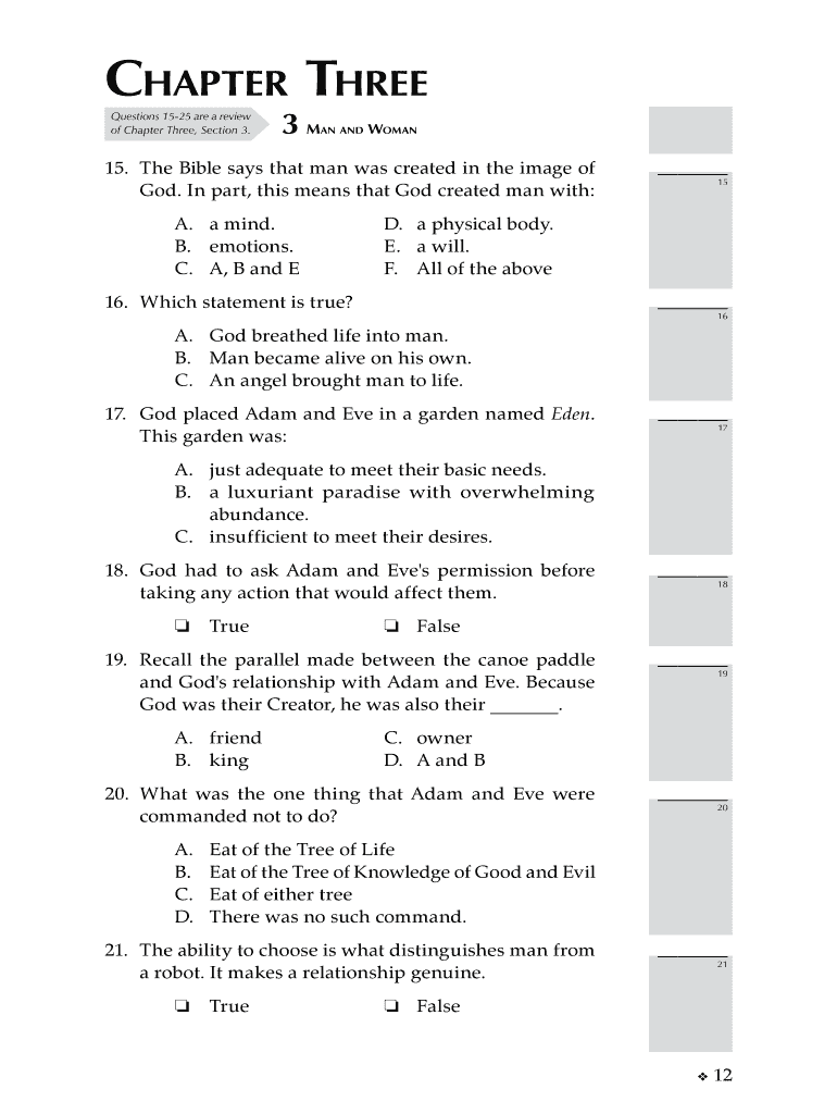 Fillable Online Chapter Three Questions 1525 are a review of Chapter ...