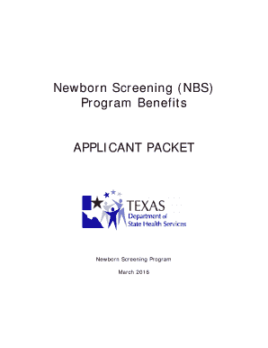 Fillable Online dshs state tx Benefits Applicant Packet - Texas ...