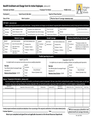 Fillable Online apsva APS Benefit Enrollment and bChange Formb - apsva ...