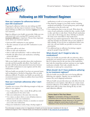 Fillable Online HIV and Its Treatment Following an HIV Treatment ...