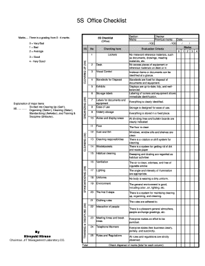 Fillable Online 5S Office Checklist Fax Email Print - pdfFiller