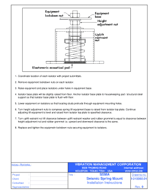 Fillable Online vimco SSMA Seismic Spring Mount Installation ...