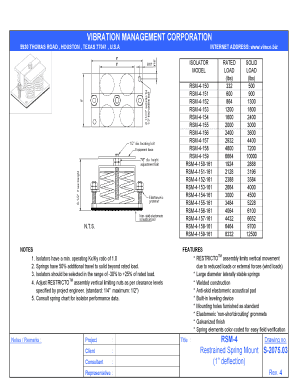 Fillable Online vimco Consult spring chart for isolator performance ...