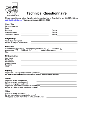 Fillable Online Technical Questionnaire Fax Email Print - pdfFiller