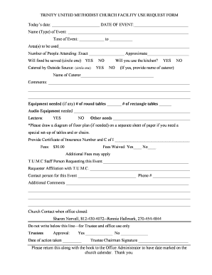 Fillable Online BUILDING USE REQUEST FORM - btrinityevansvillebborgb ...