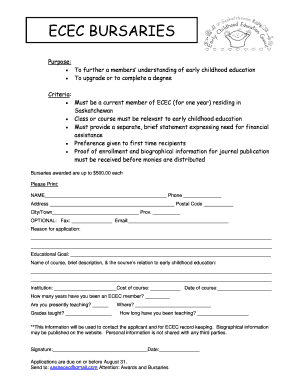 Fillable Online saskecec To further a members understanding of early ...