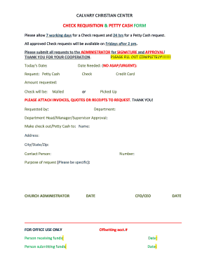 Fillable Online CHECK REQUISITION amp PETTY CASH FORM Fax Email Print ...