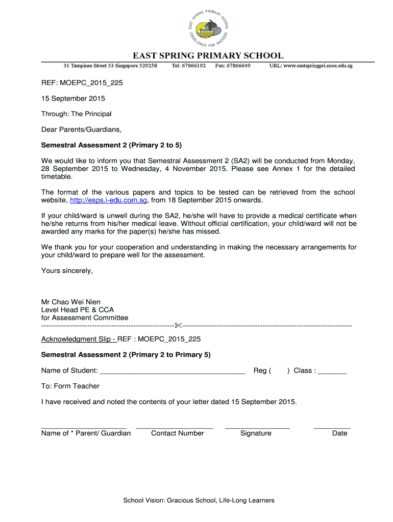 Fillable Online eastspringpri moe edu Semestral Assessment 2 Primary 2 ...