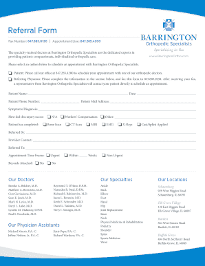 Fillable Online Referral Form - Barrington Ortho Fax Email Print ...