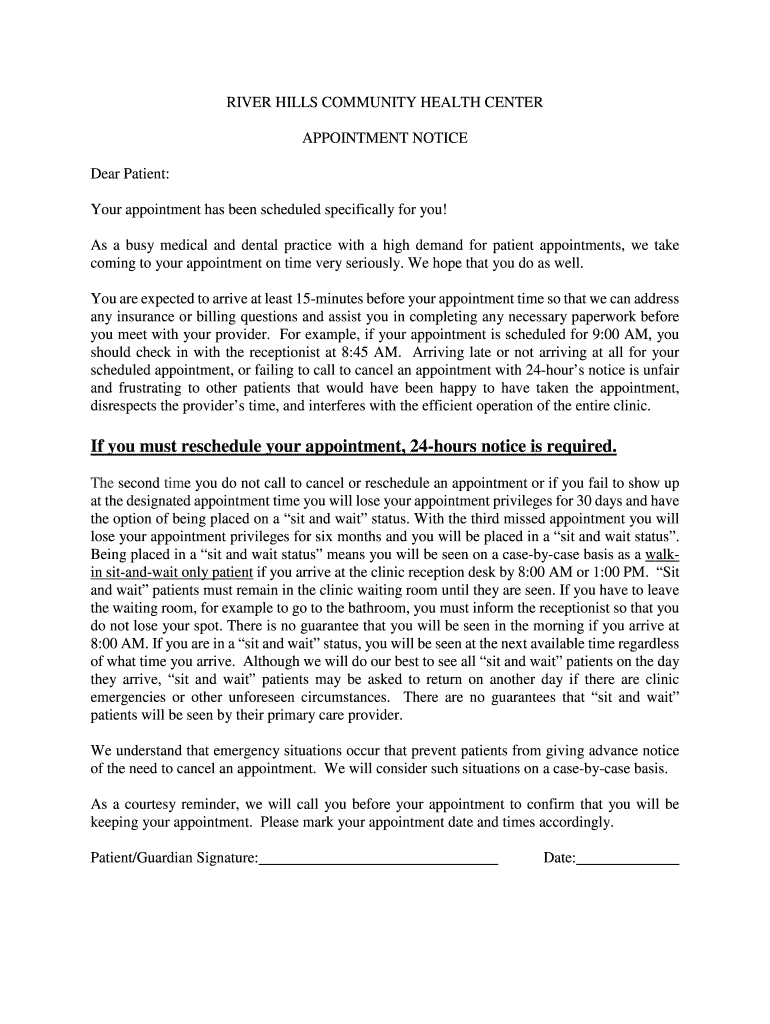 Fillable Online APPOINTMENT NOTICE Fax Email Print - pdfFiller