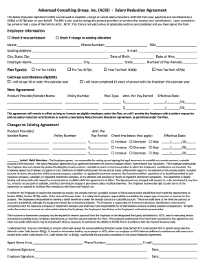 Fillable Online (ACGI) Salary Reduction Agreement Fax Email Print - pdfFiller