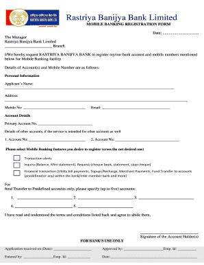 Fillable Online Mobile Banking Form Fax Email Print - pdfFiller