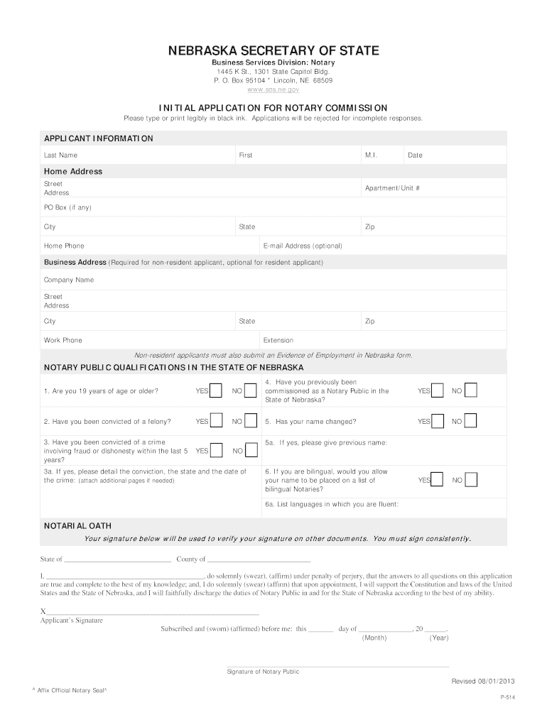 Fillable Online Nebraska_notarynewapplicationP514.pdf - Nebraska Notary ...