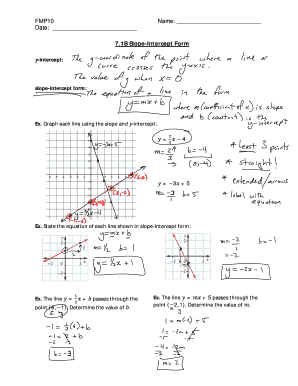 Fillable Online 71B Slope-Intercept Form - Kelly Road Secondary School ...