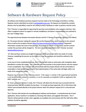 Fillable Online Software Request Procedures Software and Hardware ...