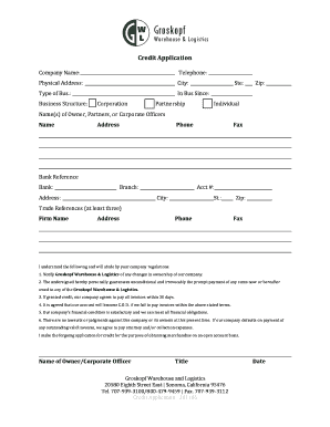 Fillable Online Credit Application - Groskopf Fax Email Print - pdfFiller