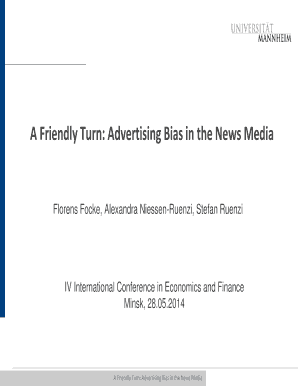 Fillable Online A Friendly Turn: Advertising Bias in the News Media Fax ...