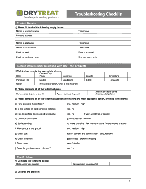 Fillable Online Troubleshooting Checklist - Dry-Treat Fax Email Print ...